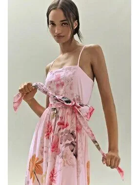 BHLDN | Dresses | New 298 Bhldn Aubree Floral Sleeveless Fit Flare ...